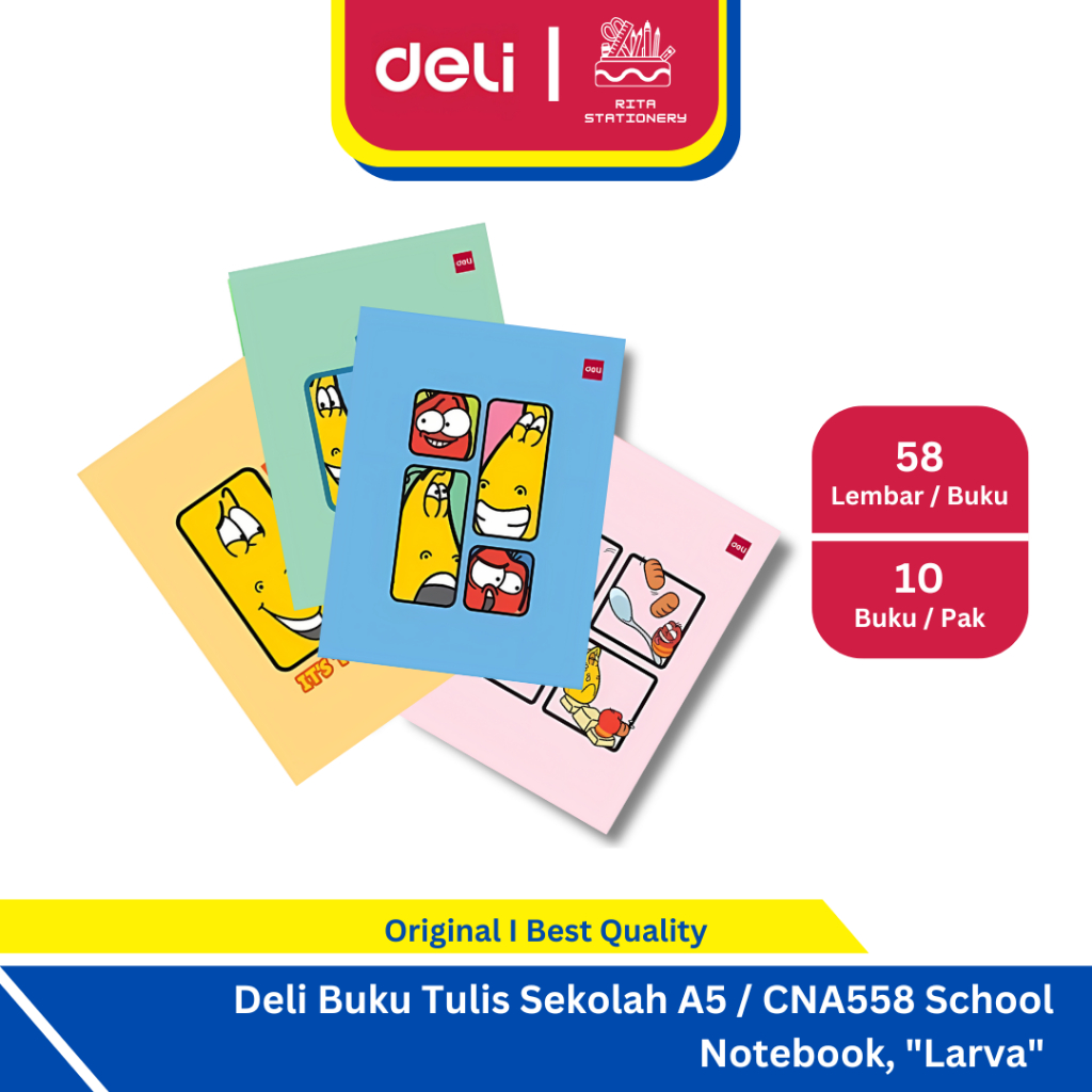 Jual Deli Buku Tulis Sekolah 58 Lembar Ukuran Kuarto A5 sewing / CNA558 ...
