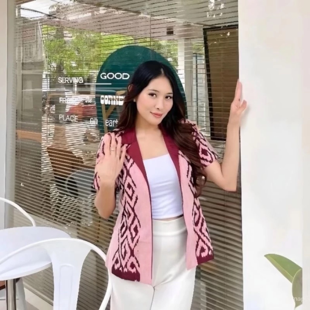 Jual ALETHAA BLAZER TENUN BLANGKET PREMIUM (pinkss) | Shopee Indonesia