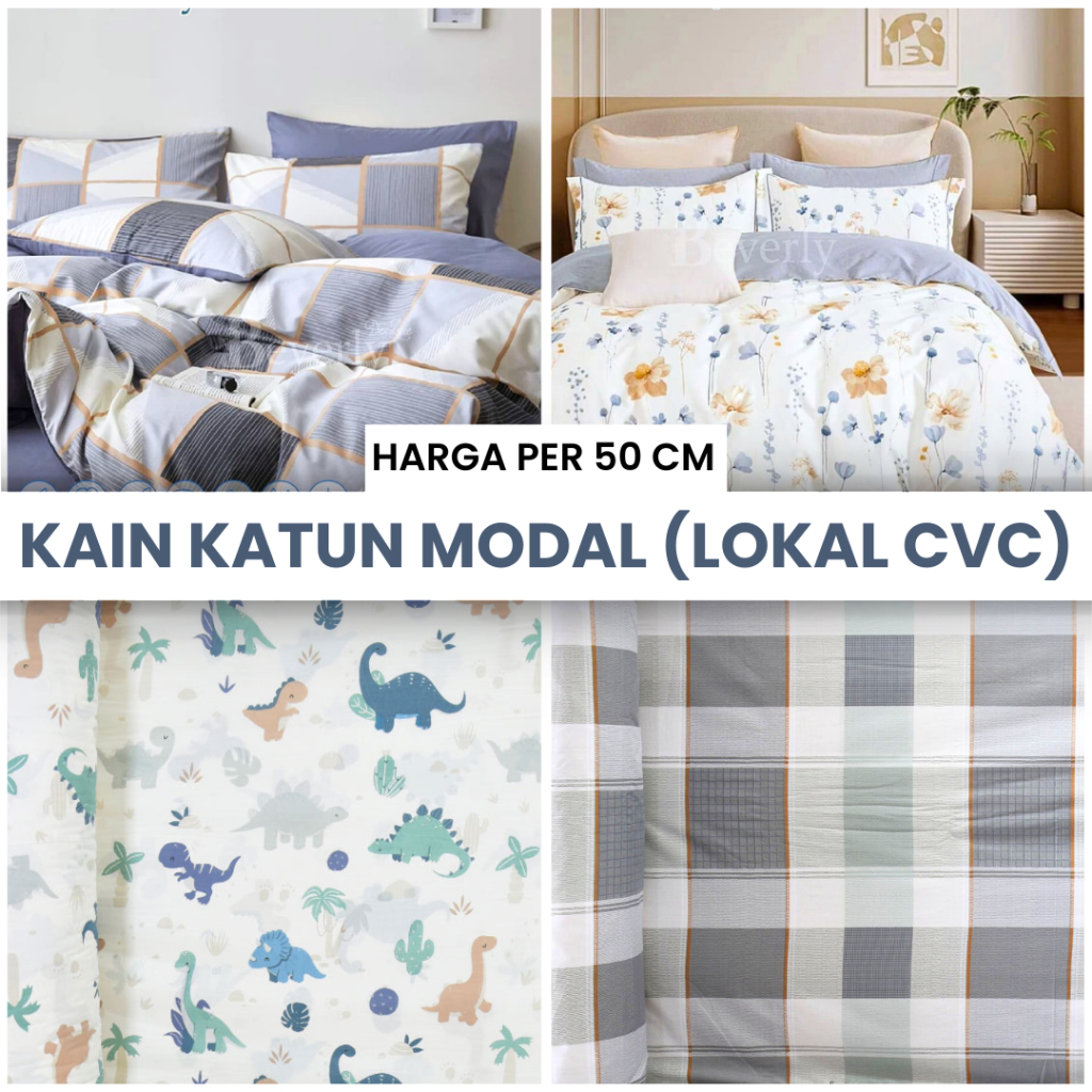 Jual KAIN LABUBU COTTON MODAL KATUN LOKAL CVC PER 50 CM EMILY DINO ...