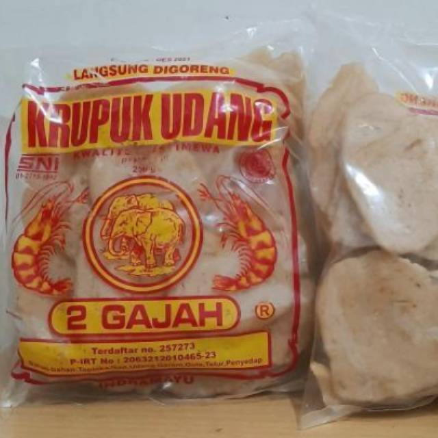 Jual Kerupuk Udang Cap 2 Gajah 250gr - Ukuran Sedang/Kecil - Kerupuk ...