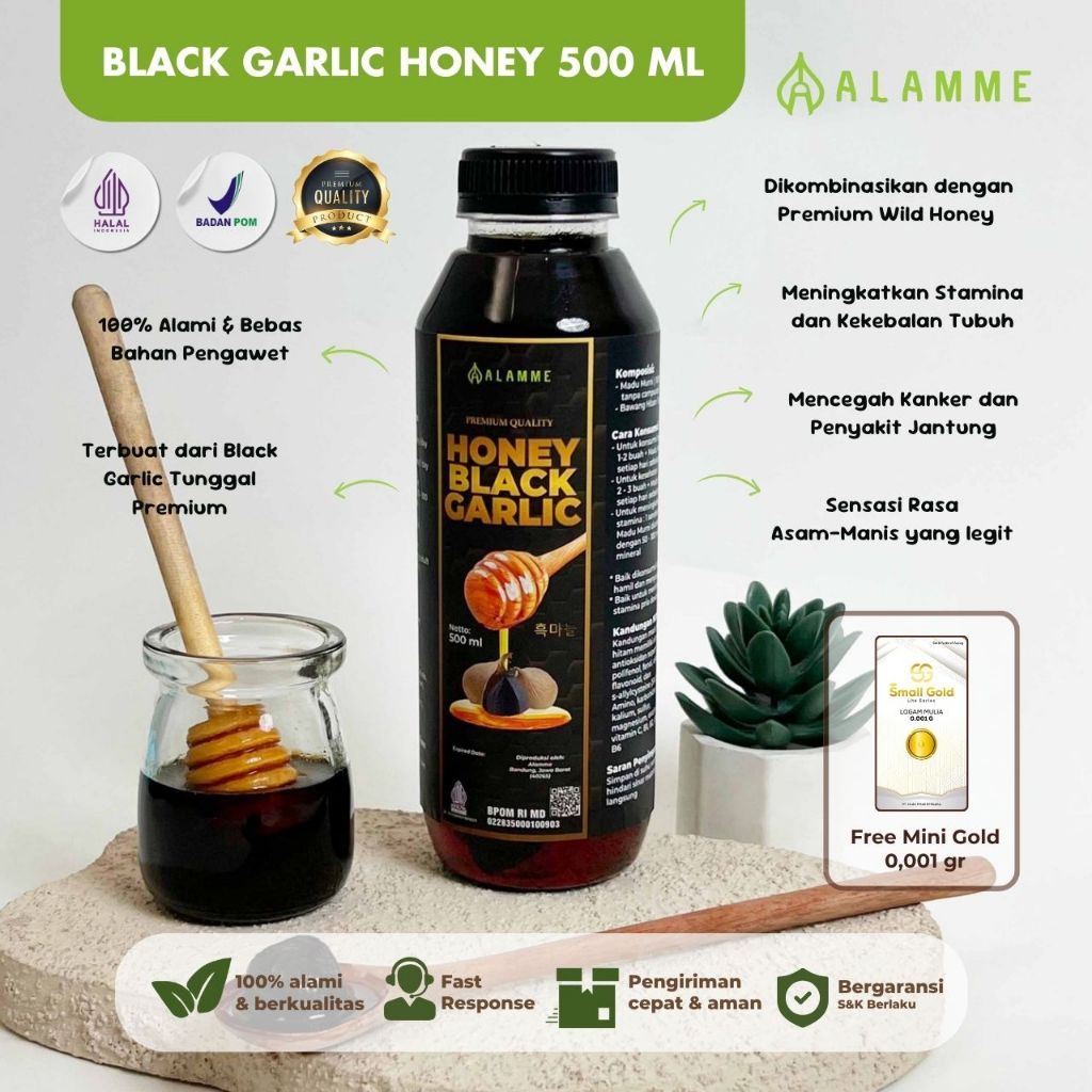 Jual Alamme Black Garlic Honey Madu Bawang Hitam Tunggal Lanang Premium ...