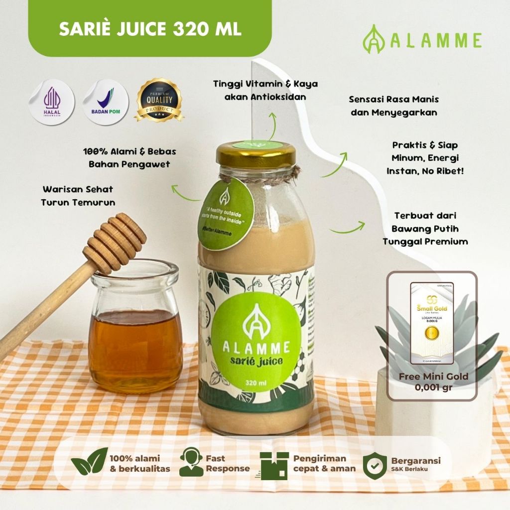 Jual Alamme – Sarie Juice 320ML Jus Bawang Putih Tunggal Cuka Apel ...