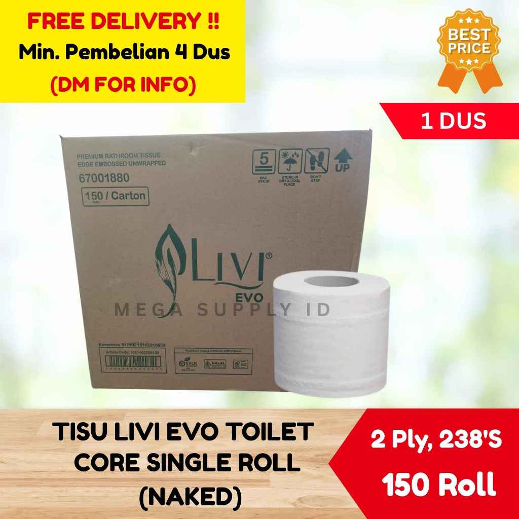 Jual TISSUE MURAH [PAKET 1 DUS] TISSUE LIVI TOILET CORE SINGLE ROLL ...