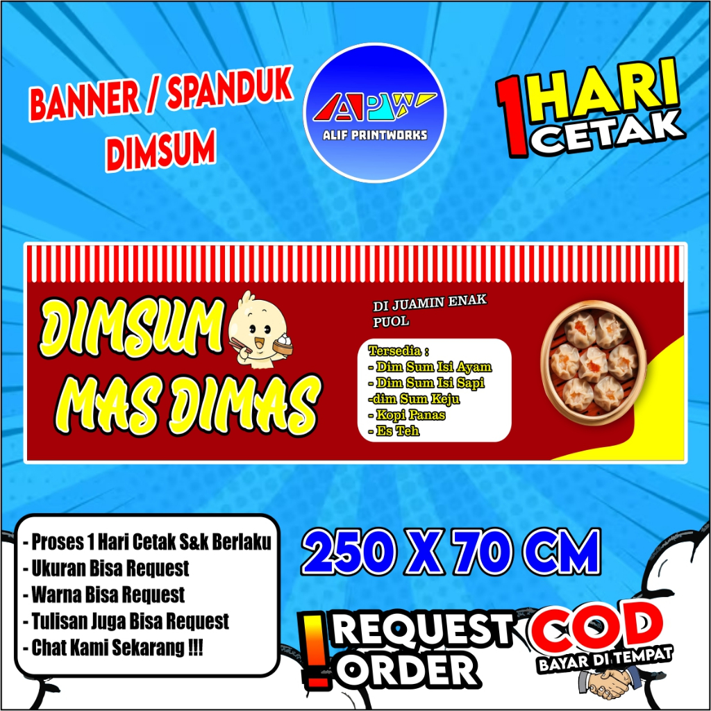 Jual Spanduk Banner Dimsum 250x70 cm | Shopee Indonesia