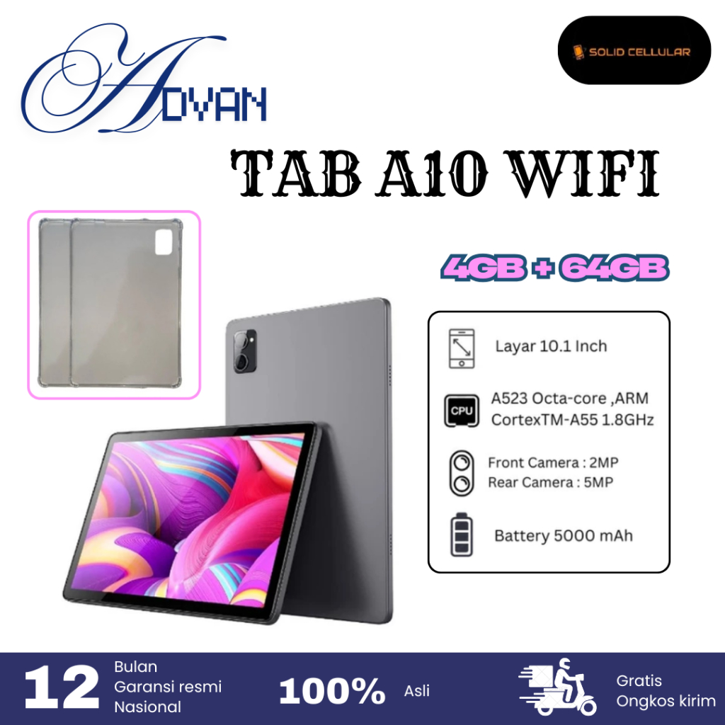 Jual Advan Tab A10 4/64 Wifi Garansi Resmi | Shopee Indonesia