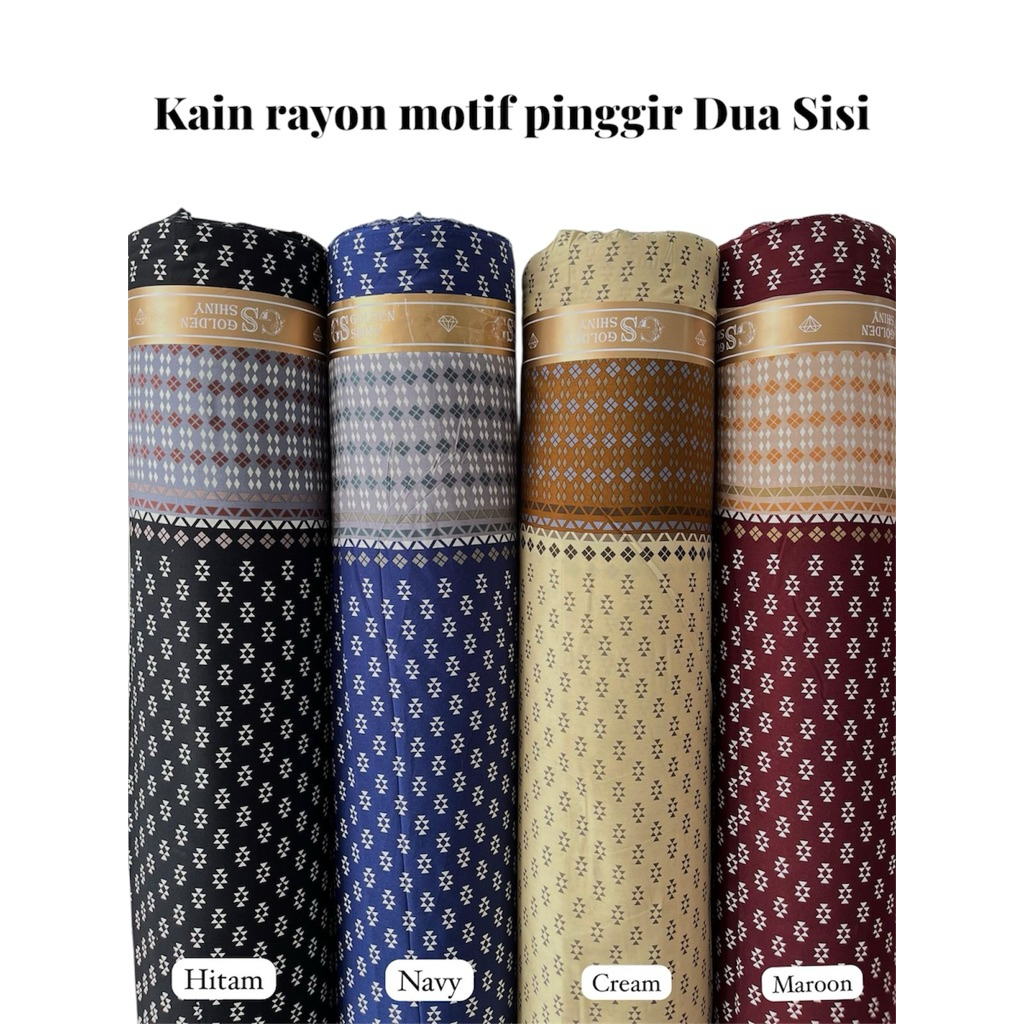 Jual bahan kain katun rayon motif pinggir Dua Sisi /rayon motif viral ...