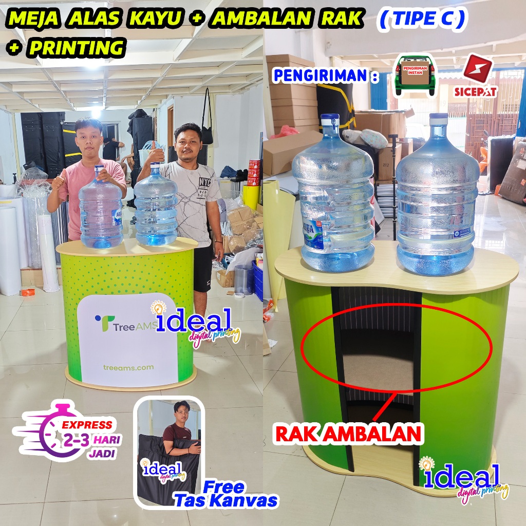 Jual Polycounter dengan Rak Ambalan Meja booth pameran portable dengan ...