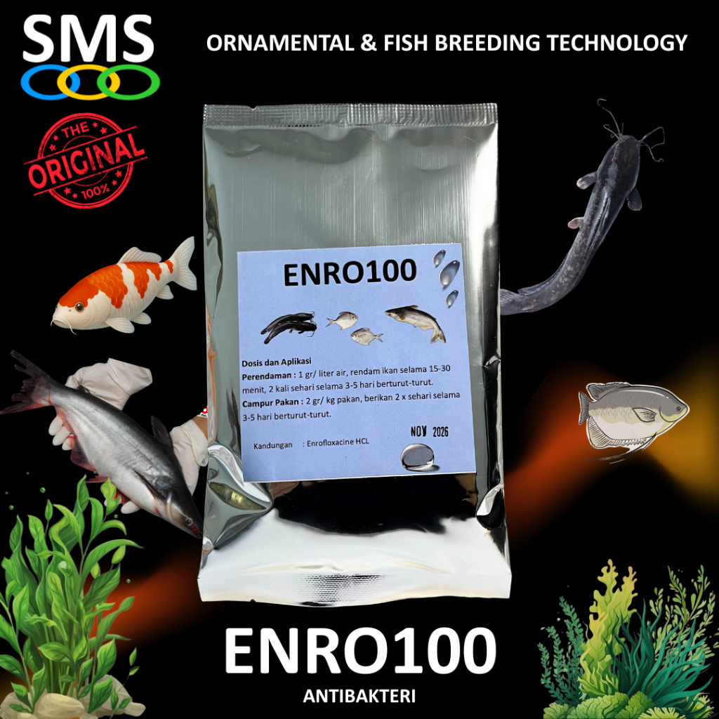 Jual ENRO 100gr/Antibiotik Ikan dan udang/Enrofloxacin/antibiotik ikan ...