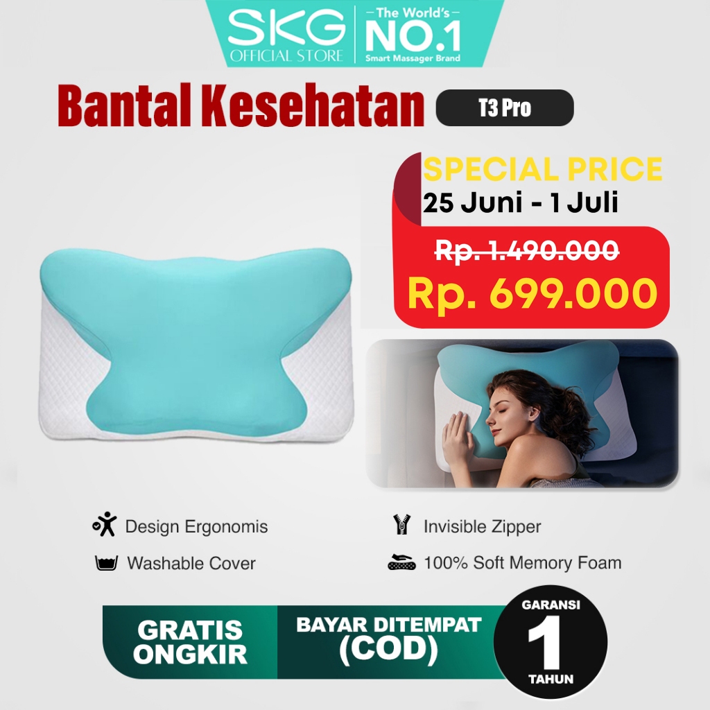 Jual SKG T3 PRO Pillow Bantal Pijat Kesehatan Terapi Sakit Pinggang Syaraf Terjepit Alat Pijat ...