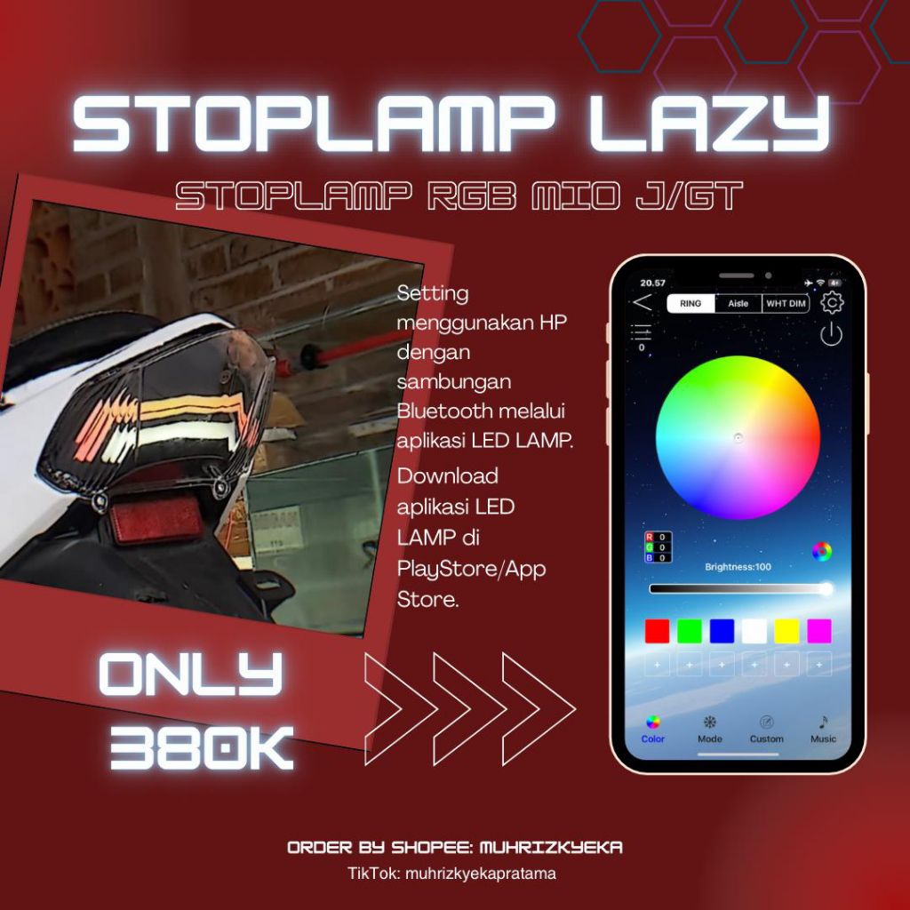 Jual STOPLAMP LAZY mio j/gt RGB | Shopee Indonesia
