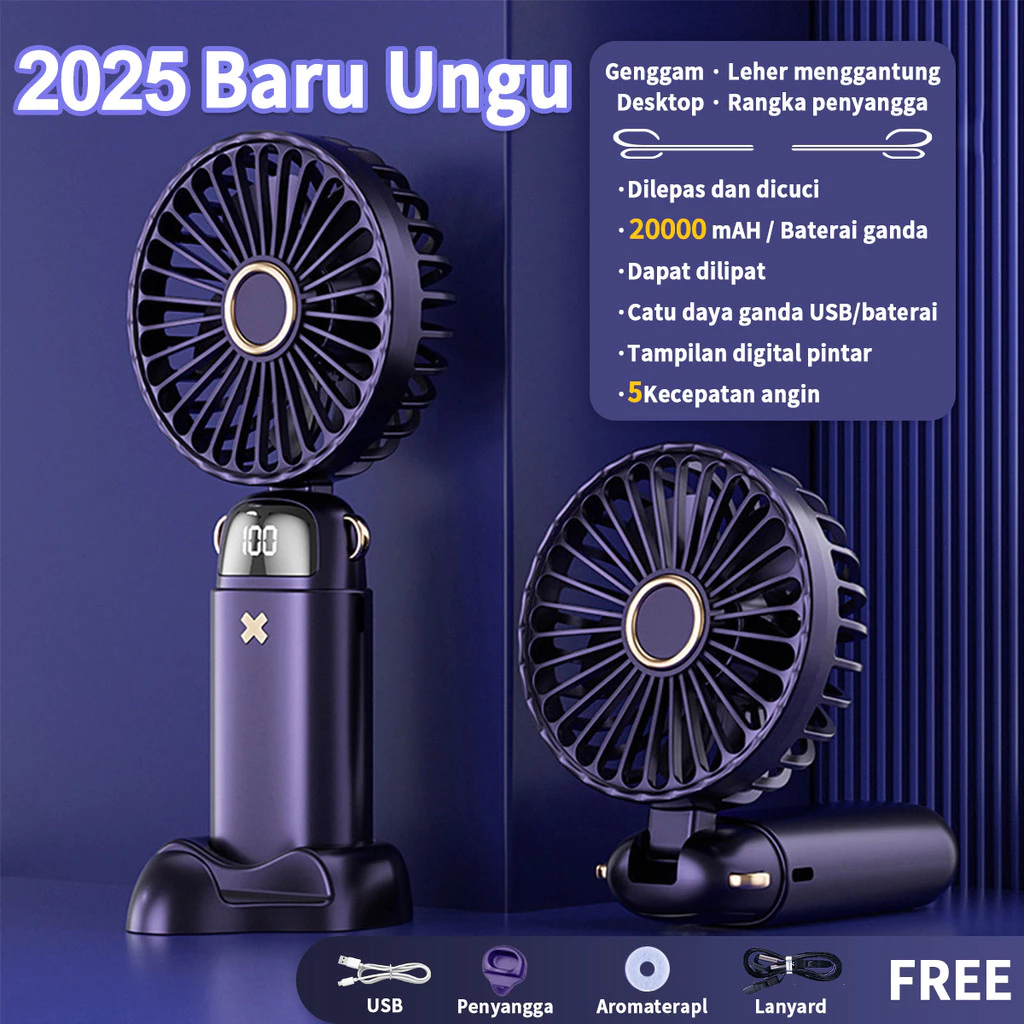 Jual KINYEER Kipas Angin Mini 20000mAh 5-Speed Wind Kipas Genggam ...