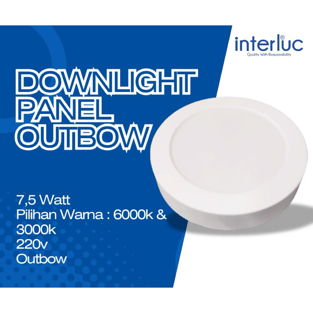 Jual INTERLUC OUTBOW LAMPU DOWNLIGHT LED PANEL INTERLUC 7.5W 7,5 W 7 ...