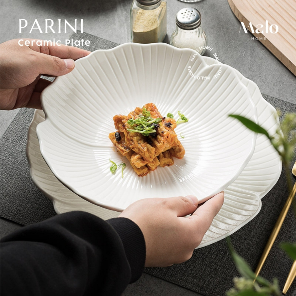 Jual MALOHOME - PARINI Ceramic Plate Korean Chubby Leaf Plate Piring ...