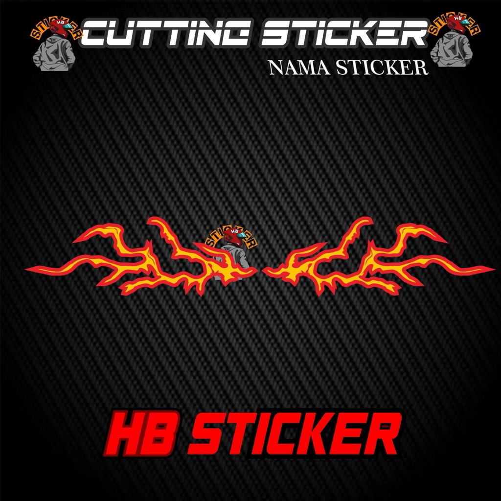 Jual Sticker cutting petir kanan kiri Stiker cuting liat body sepeda ...