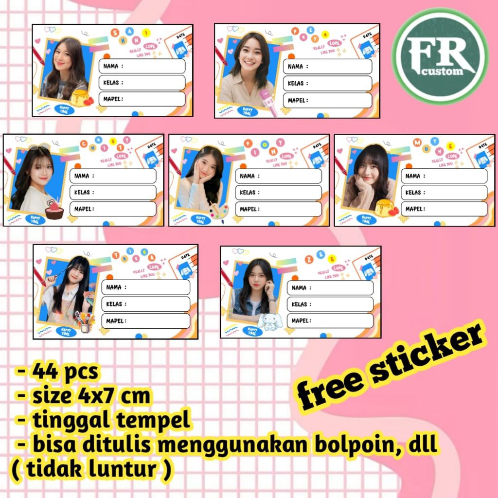 Jual (free sticker) 44 pcs Sticker Mapel Tema Member JKT48 - Stiker ...