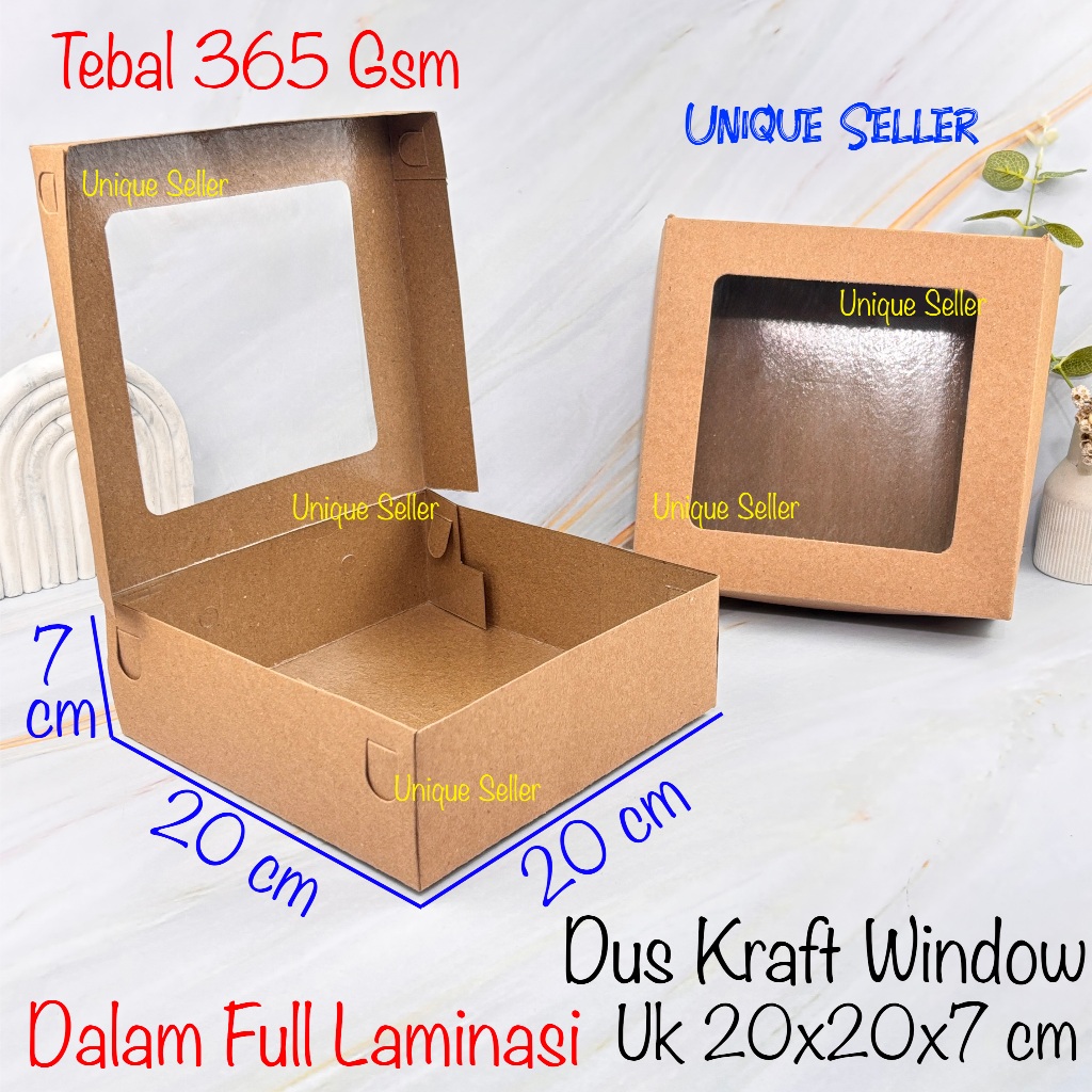 Jual Dus Box Kotak Nasi R10k KRAFT 20x20x7 Jendela FULL Laminasi 350 ...