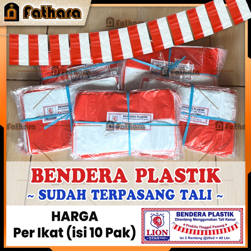 Jual #Bendera Plastik Renteng 1 ikat isi 10 pak.[Pakai tali praktis ...