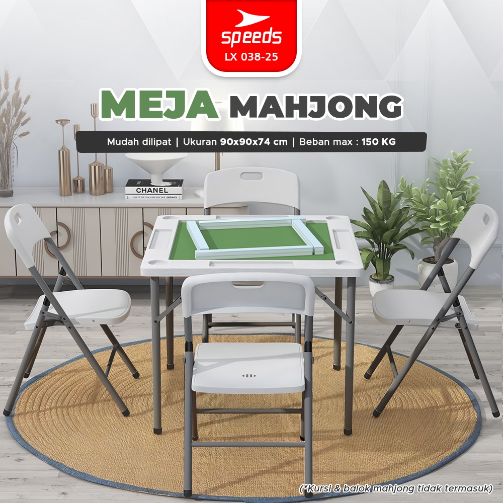 Jual SPEEDS Meja Mahjong Lipat Portable Ukuran 90x90x74cm Meja ...