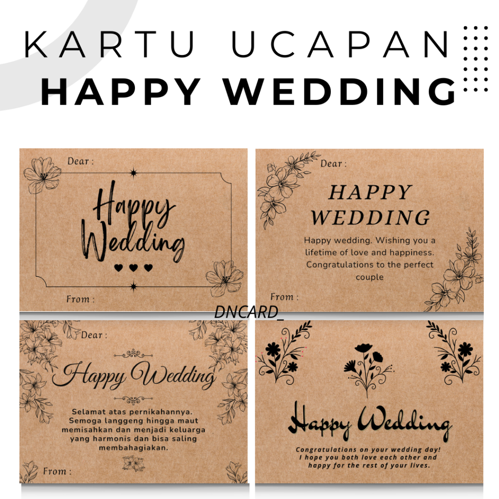 Jual KARTU UCAPAN HAPPY WEDDING/SELAMAT ATAS PERNIKAHAN/PERNIKAHAN ...