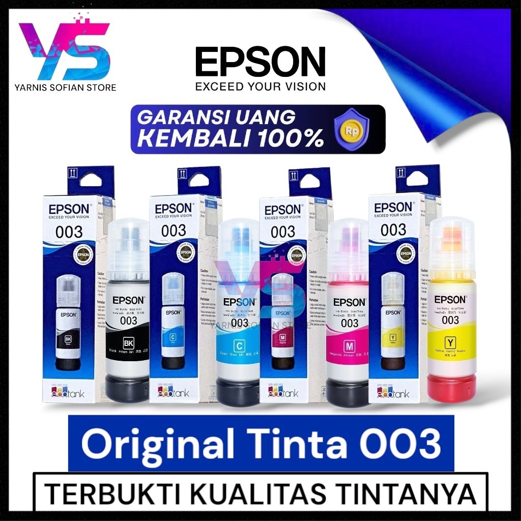 Jual 1SET TINTA EPSON 003 ORIGINAL TIPE PRINTER L110 L3110 L3116 L3150 ...