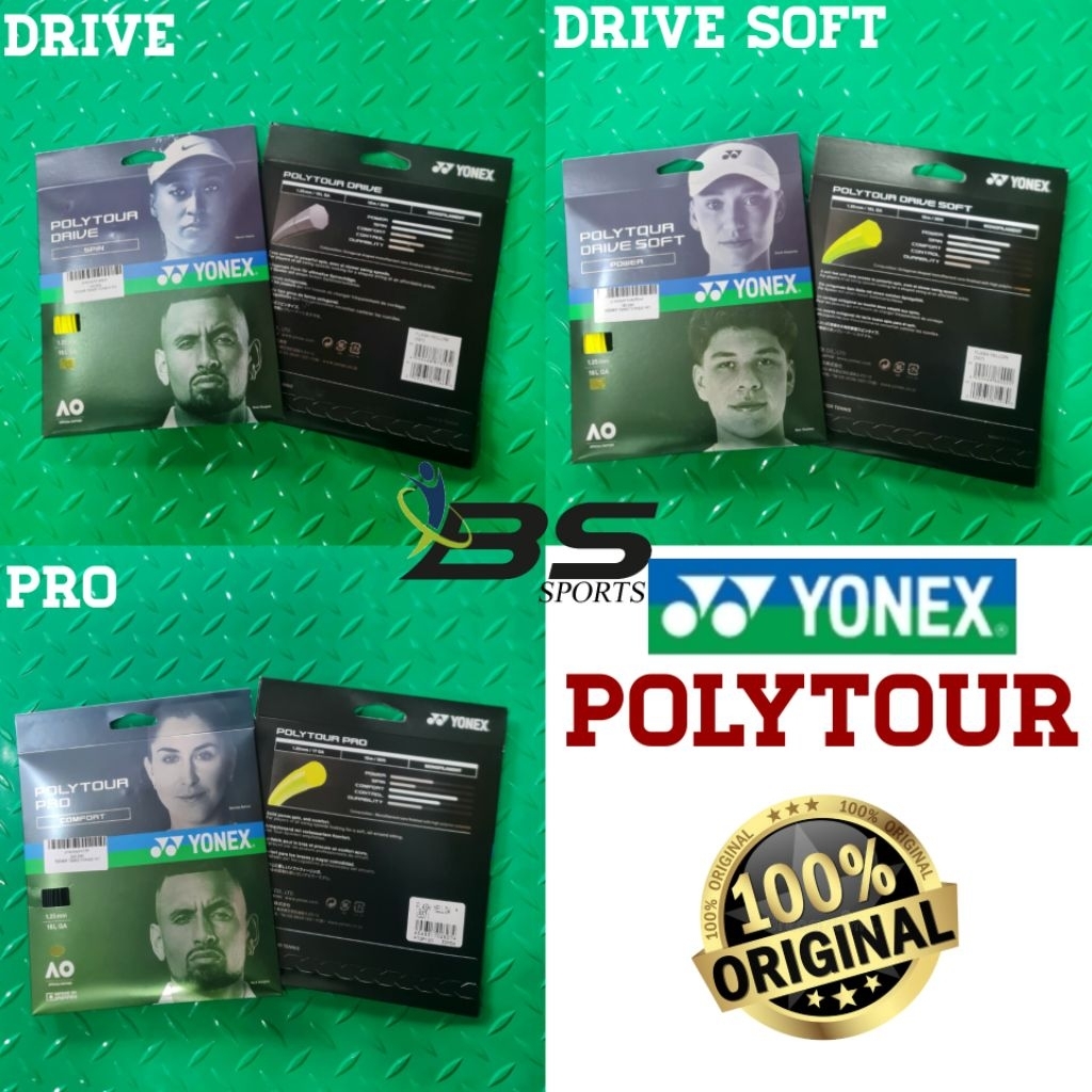Jual SENAR RAKET TENIS YONEX POLYTOUR PRO POLYTOUR DRIVE POLYTOUR DRIVE ...