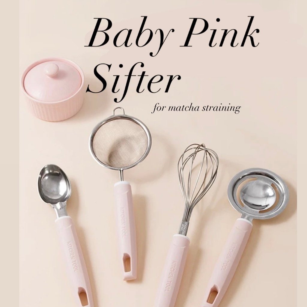 Jual Saringan Matcha Stainless Gagang Baby Pink | Ukuran 10cm / 8cm ...