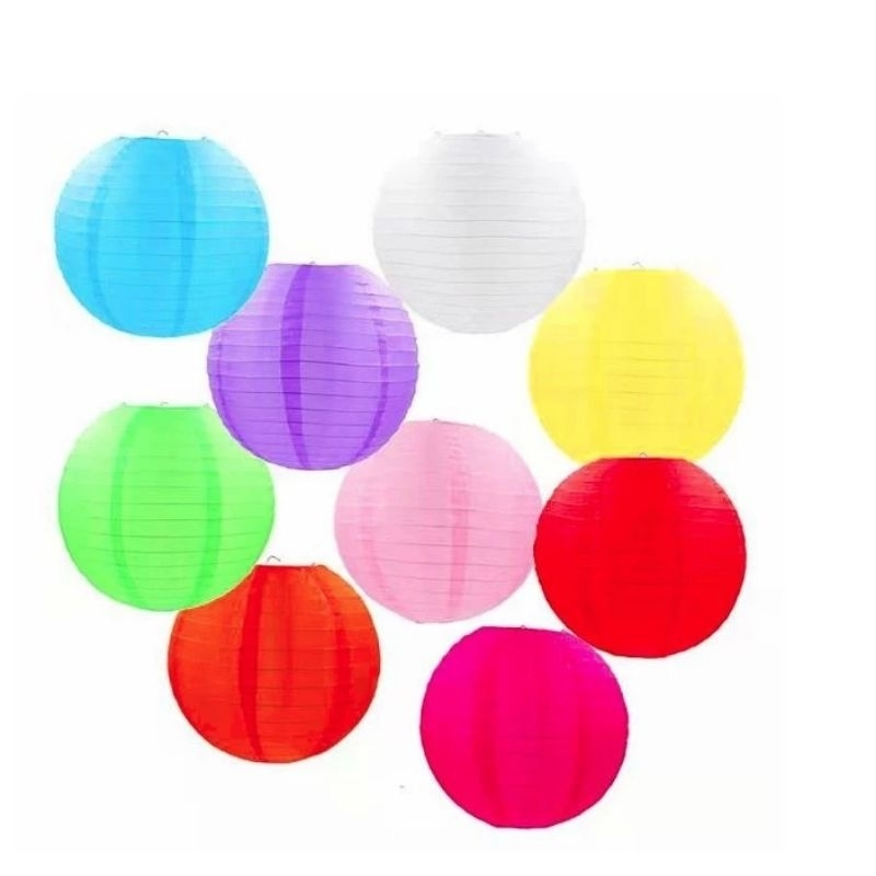 Jual LAMPION BULAT POLOS 14 INCH / LAMPION POLOS 35CM / LAMPION WARNA ...