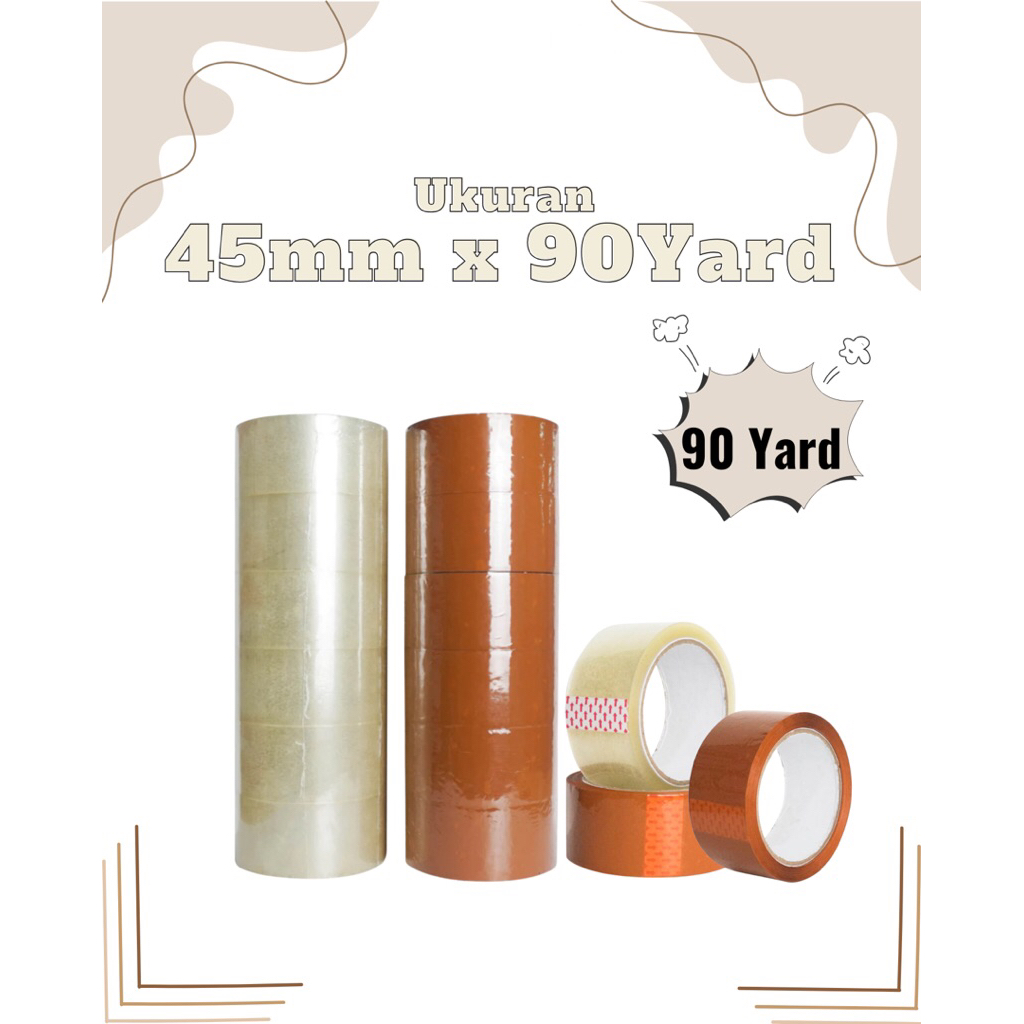 Jual Lakban Bening dan cokelat 45mm x 90yard Seven star Murah | Shopee Indonesia