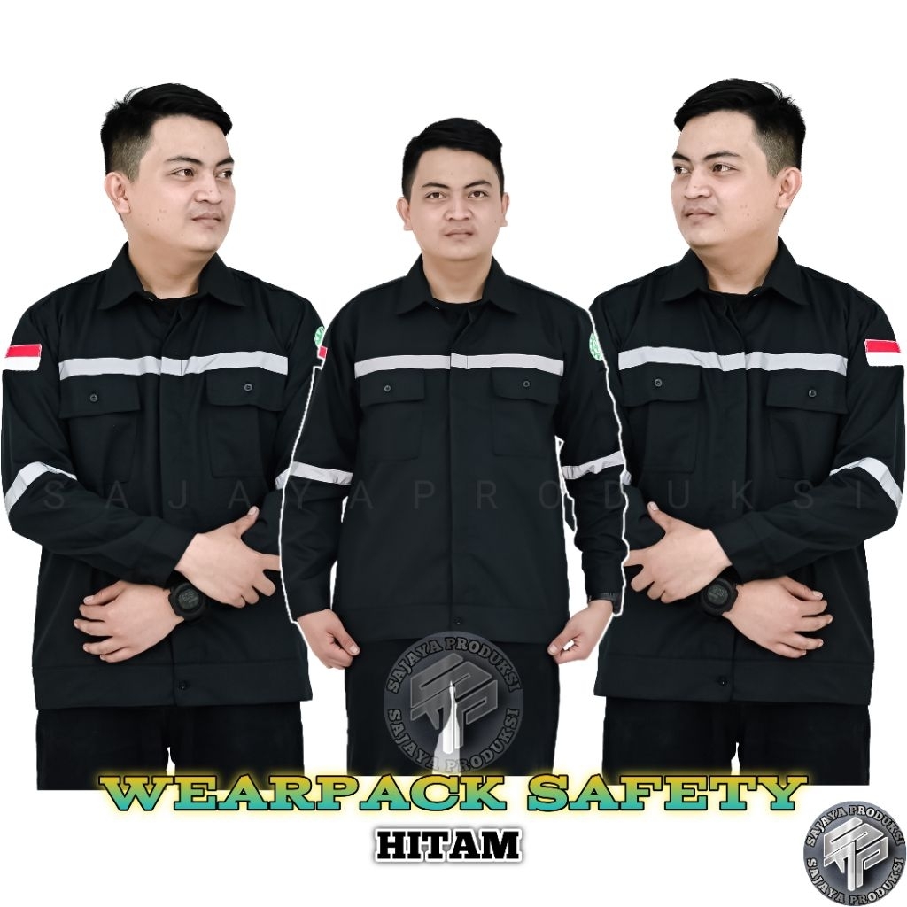 Jual Baju kerja proyek wearpack safety warna hitam kemeja safety lengan ...
