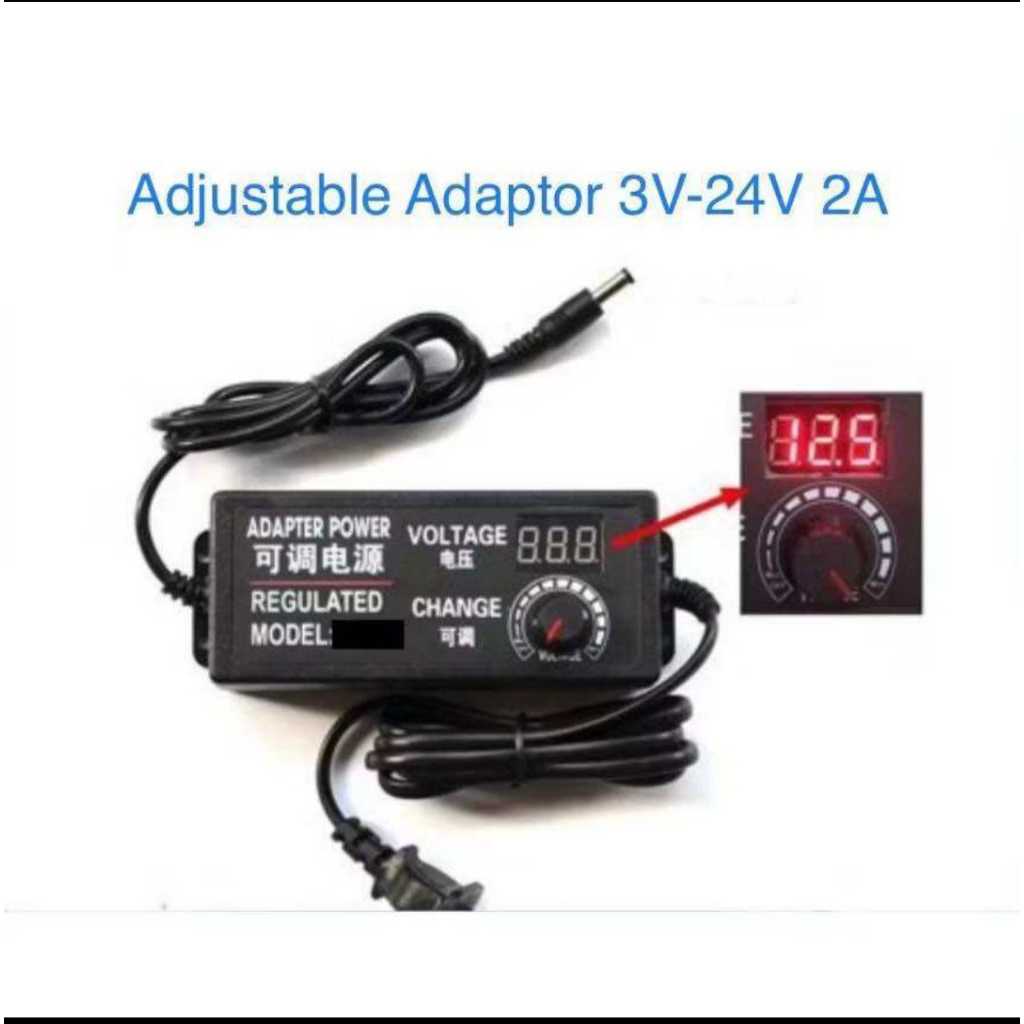 Jual Adjustable Adaptor 3V 24V 3-24V DC 3A Switching Power Supply SMPS PSU Display Layar LED ...