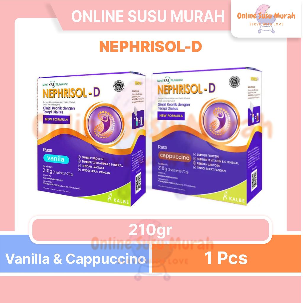 Jual NEPHRISOL - D VANILA CAPUCINNO 210 GR NEPHRISOL-D 210GR SUSU ...