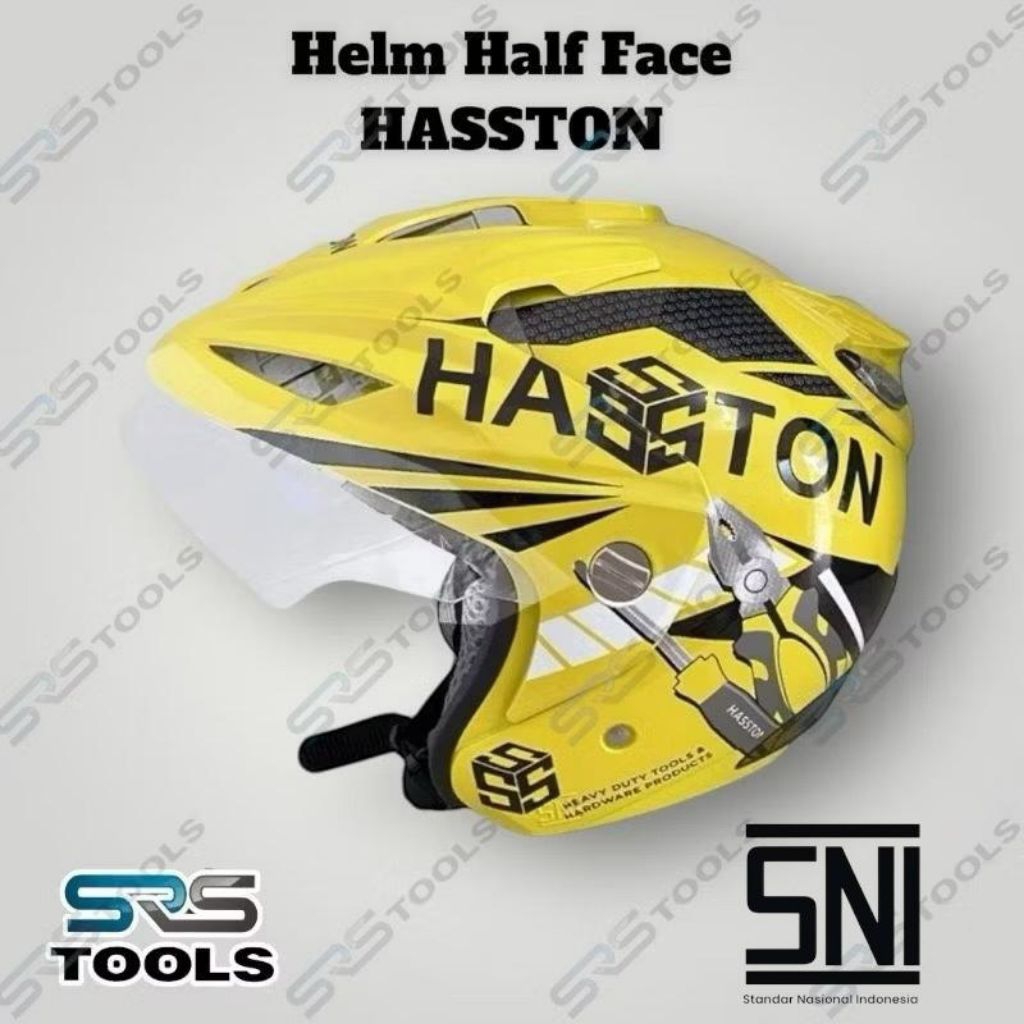 Jual HASSTON 0010-001 Helm Motor Half Face Ukuran L Original / Helem ...