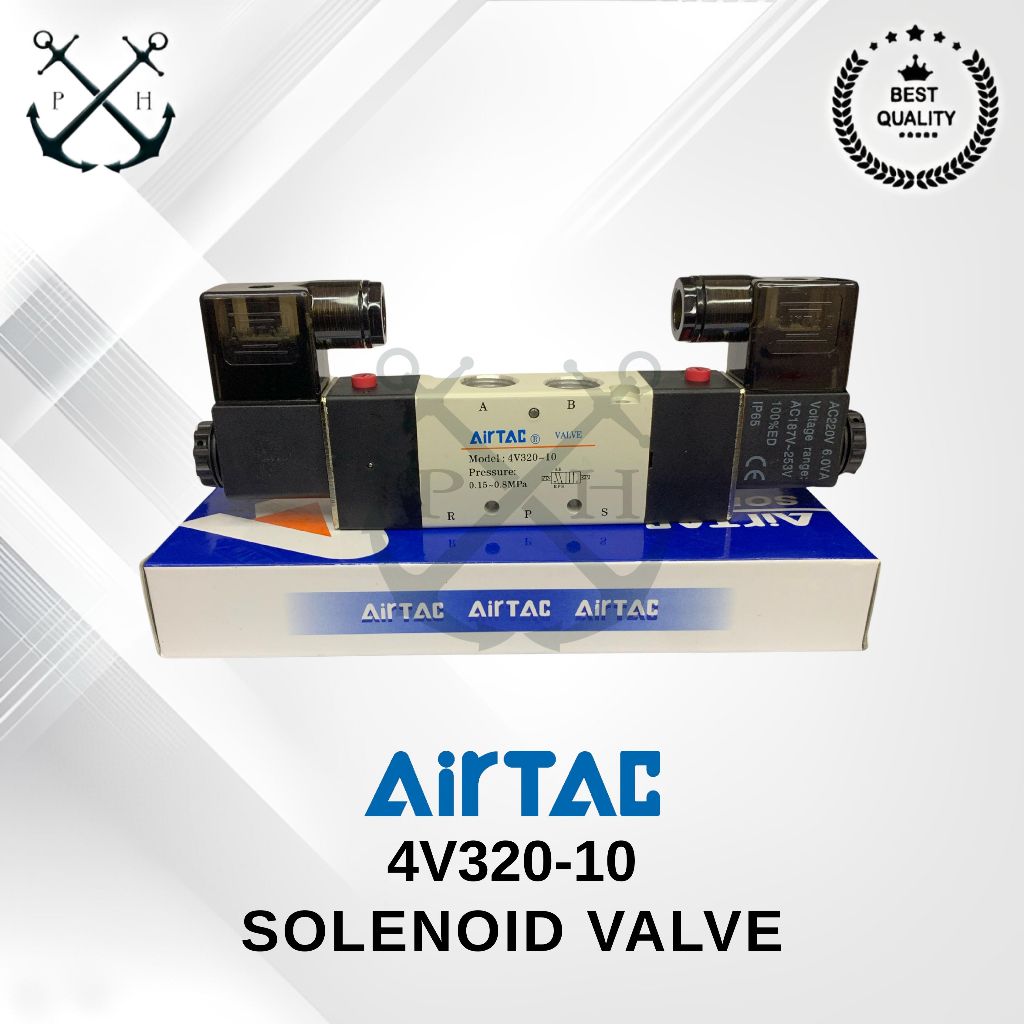 Jual selenoid valve 5/2 way double coil AIRTAC 4V320-10 | Shopee Indonesia