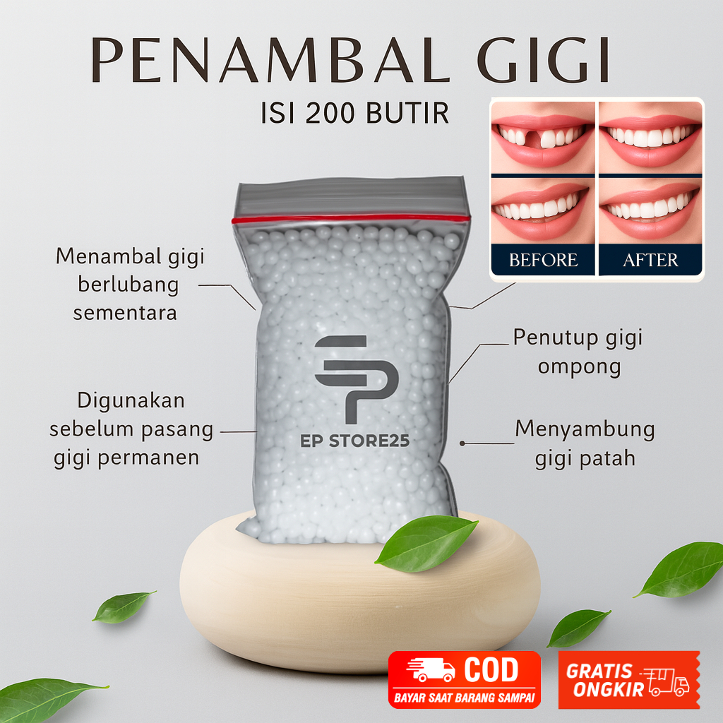 Jual Temptooth Isi 200 Butir – Tambal Gigi Berlubang Sendiri di Rumah | Untuk Gigi Patah & Gigi ...