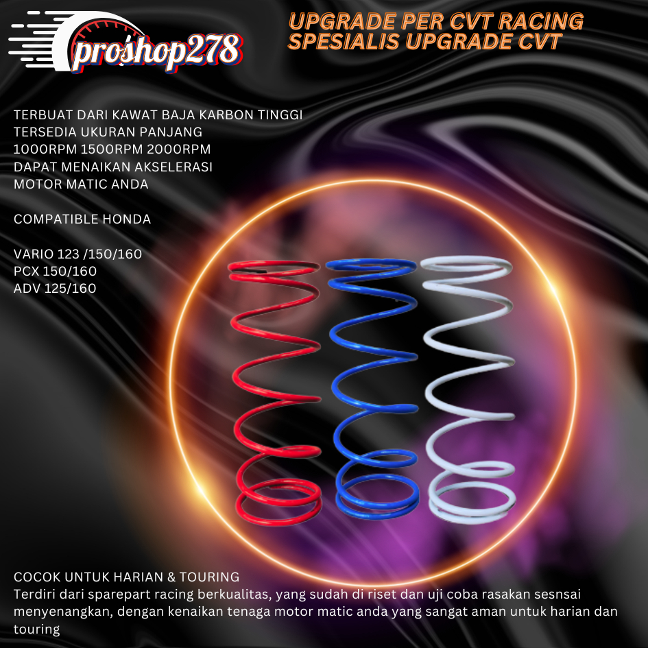 Jual PER CVT RACING 1000 1200 1500 1800 2000 RPM Vario 125 150 160 PCX ...
