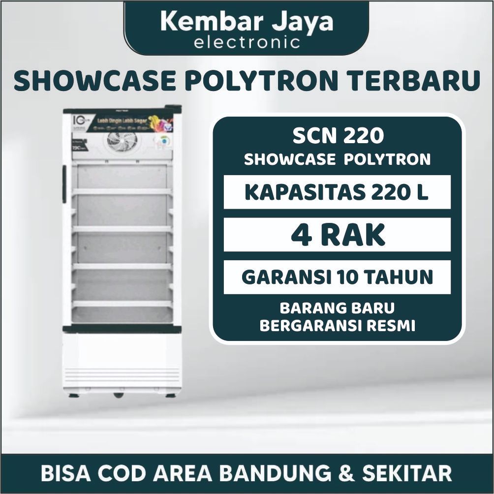 Jual SHOWCASE POLYTRON SCN 220 4 RAK DISPLAY COOLER KULKAS LOW WATT ...