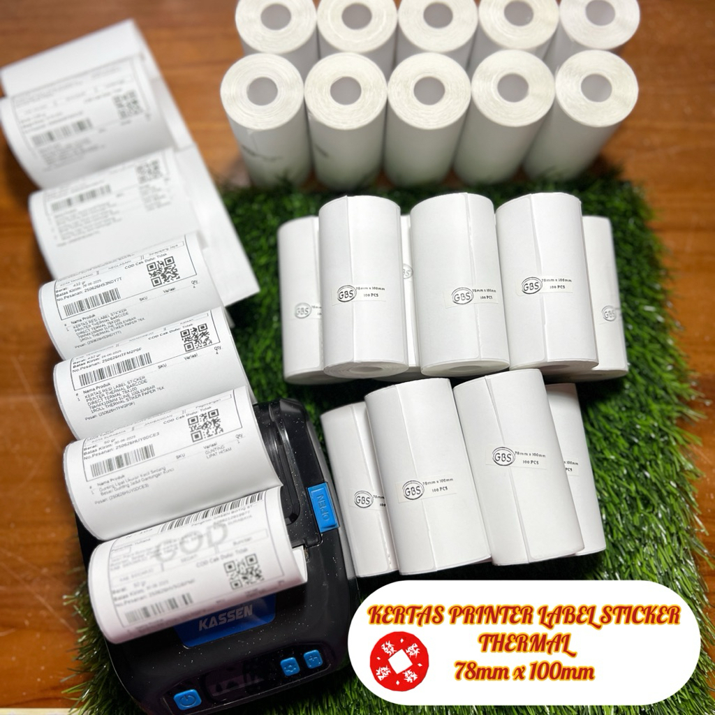 Jual Kertas Resi Label Sticker Printer Thermal Barcode Direct Termal ...