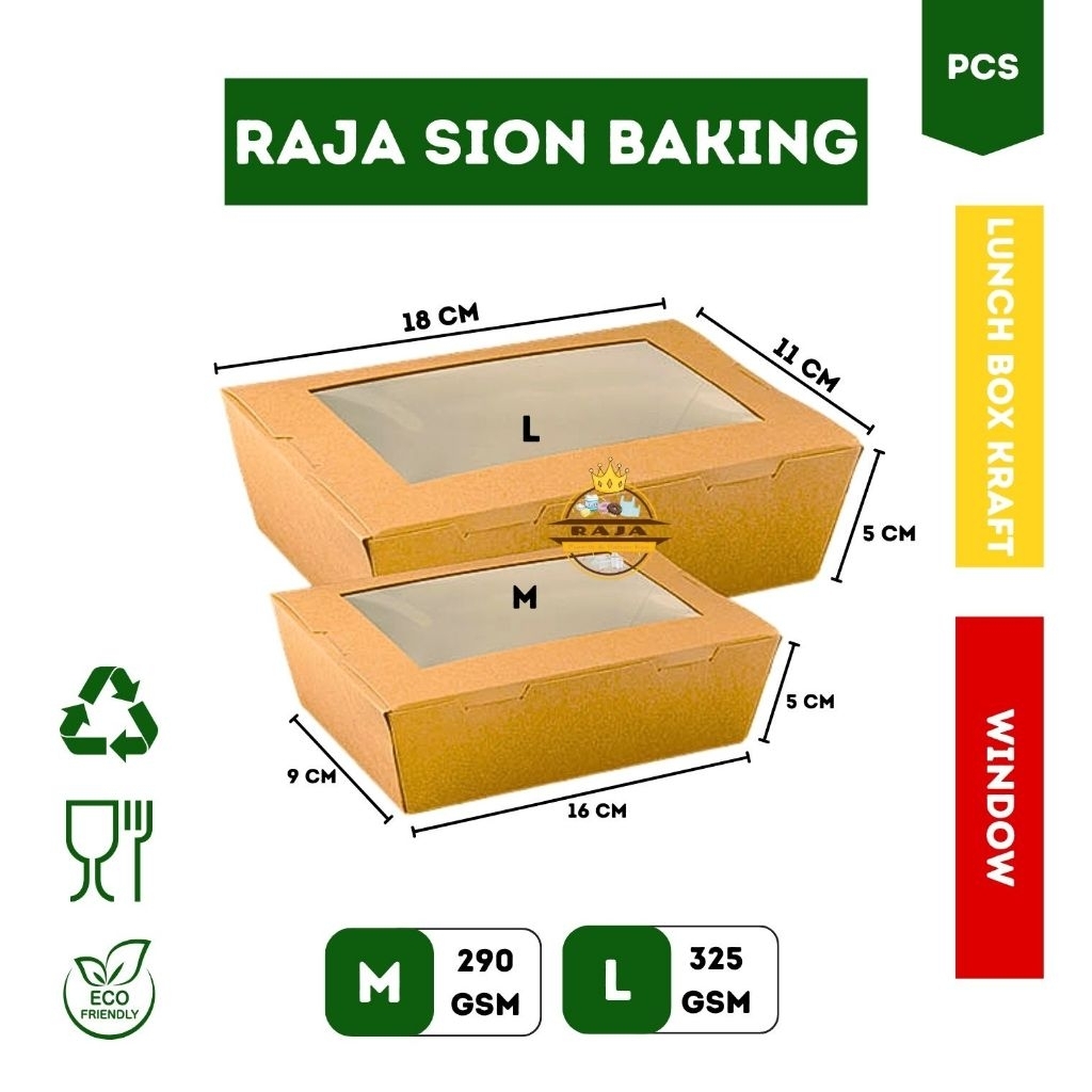 Jual Paper Lunch Box WINDOW Full Laminasi - Ukuran M / Lunchbox Kraft ...