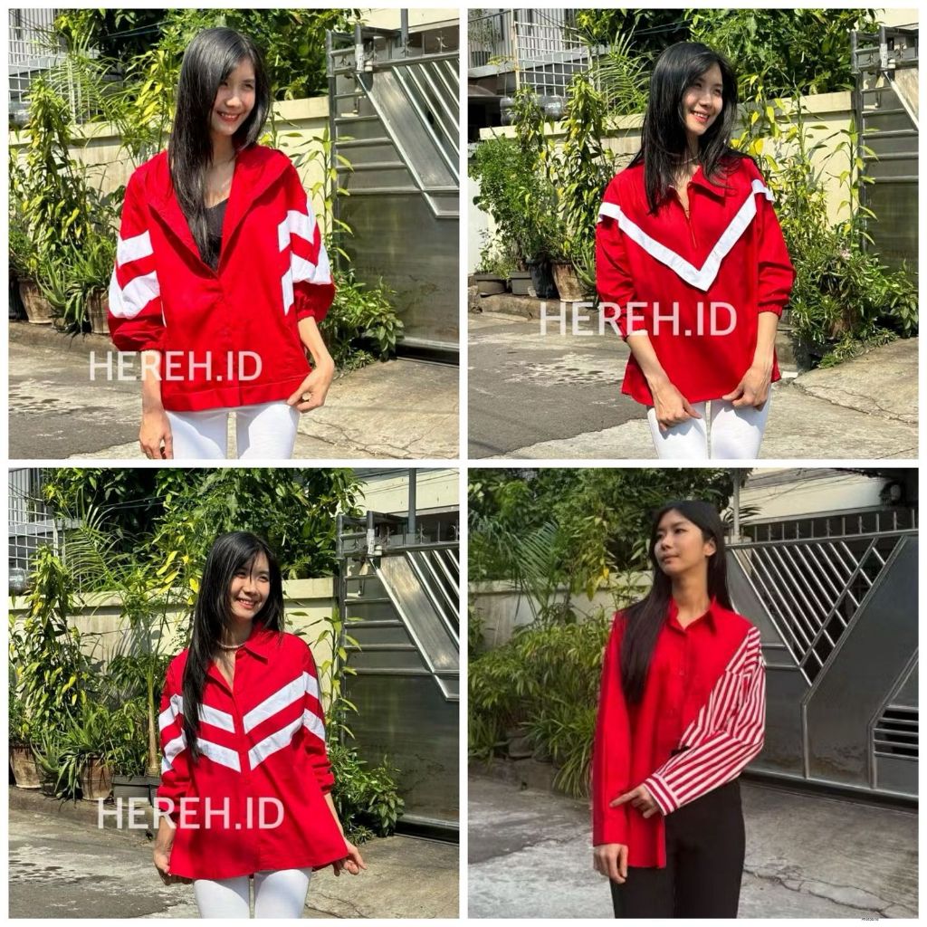 Jual ATASAN WANITA KATUN POPLIN MERAH PUTIH 17 AGUSTUS 45 EDISI TAHUN ...