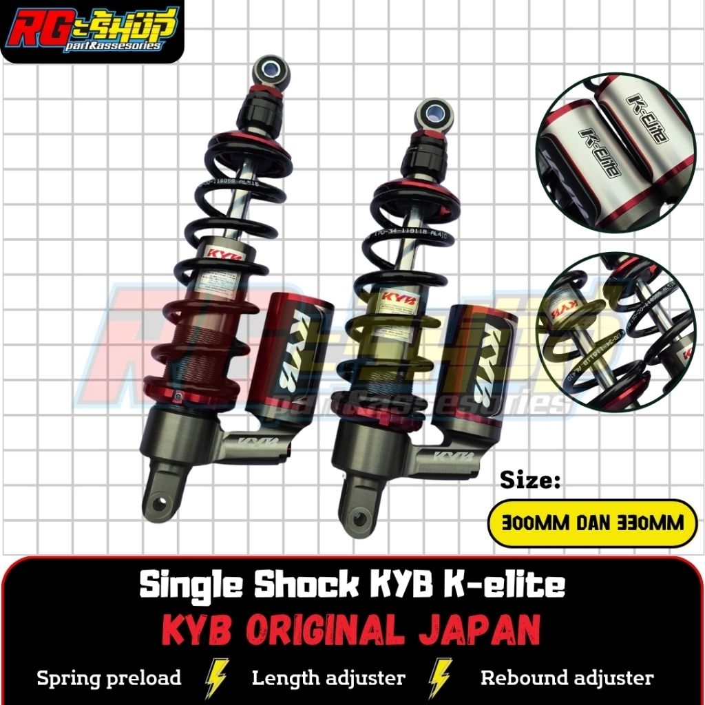 Jual Single Shock Shockbreker KYB Kayaba K-Elite 300mm 330mm Mio Fino ...