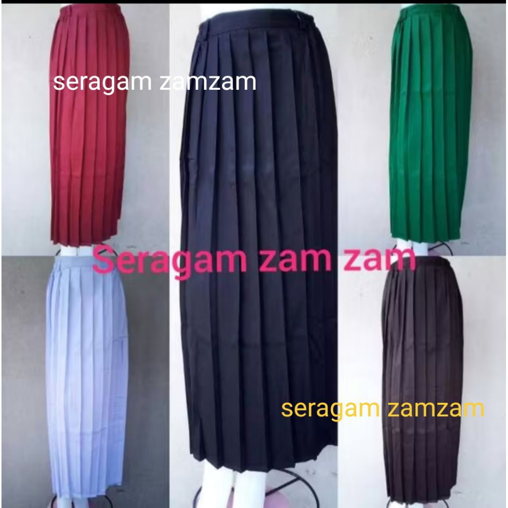 Jual Seragam sd mi rok panjang sd merah,coklat,putih,hitam,hijau seragm ...