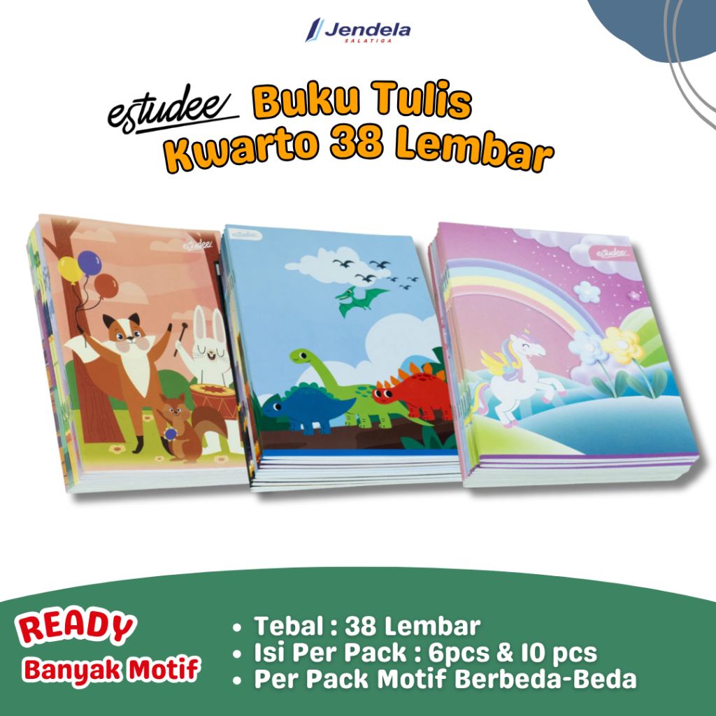 Jual Estudee Buku Tulis Kwarto 38 Motif Buku Tulis 38 Lembar - ATK ...