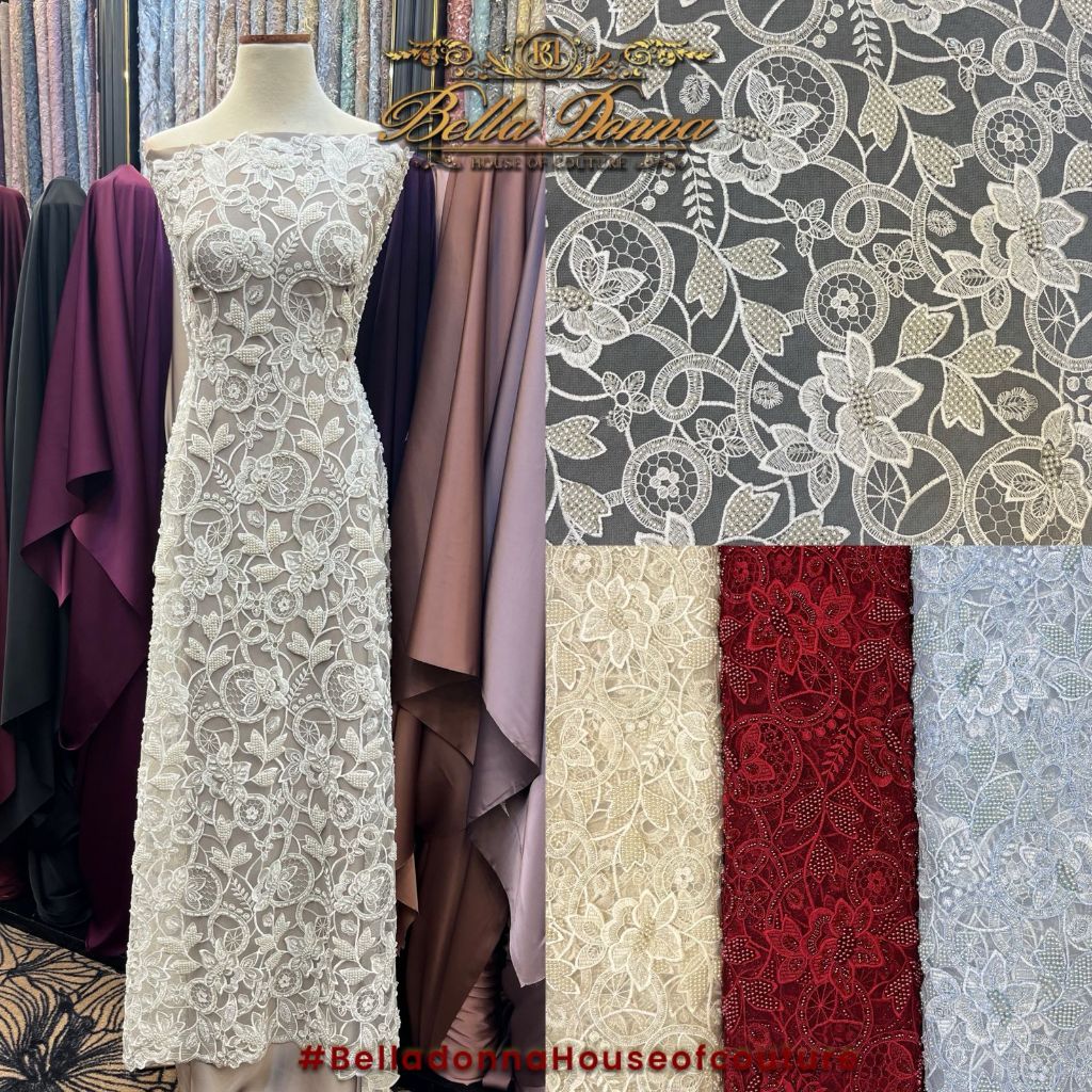 Jual Tulle Payet Embroidery Premium – 0.5 METER / Kain Elegan untuk ...
