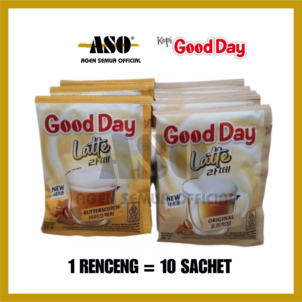 Jual Kopi Good day LATTE ORIGINAL BUTTERSCOTCH PROMO RENCENG ( ISI 10 ...