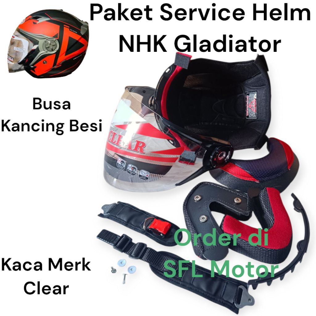 Jual Paket Lengkap Kaca Visor NHK Gladiator Busa Fullset NHK Gladiator ...
