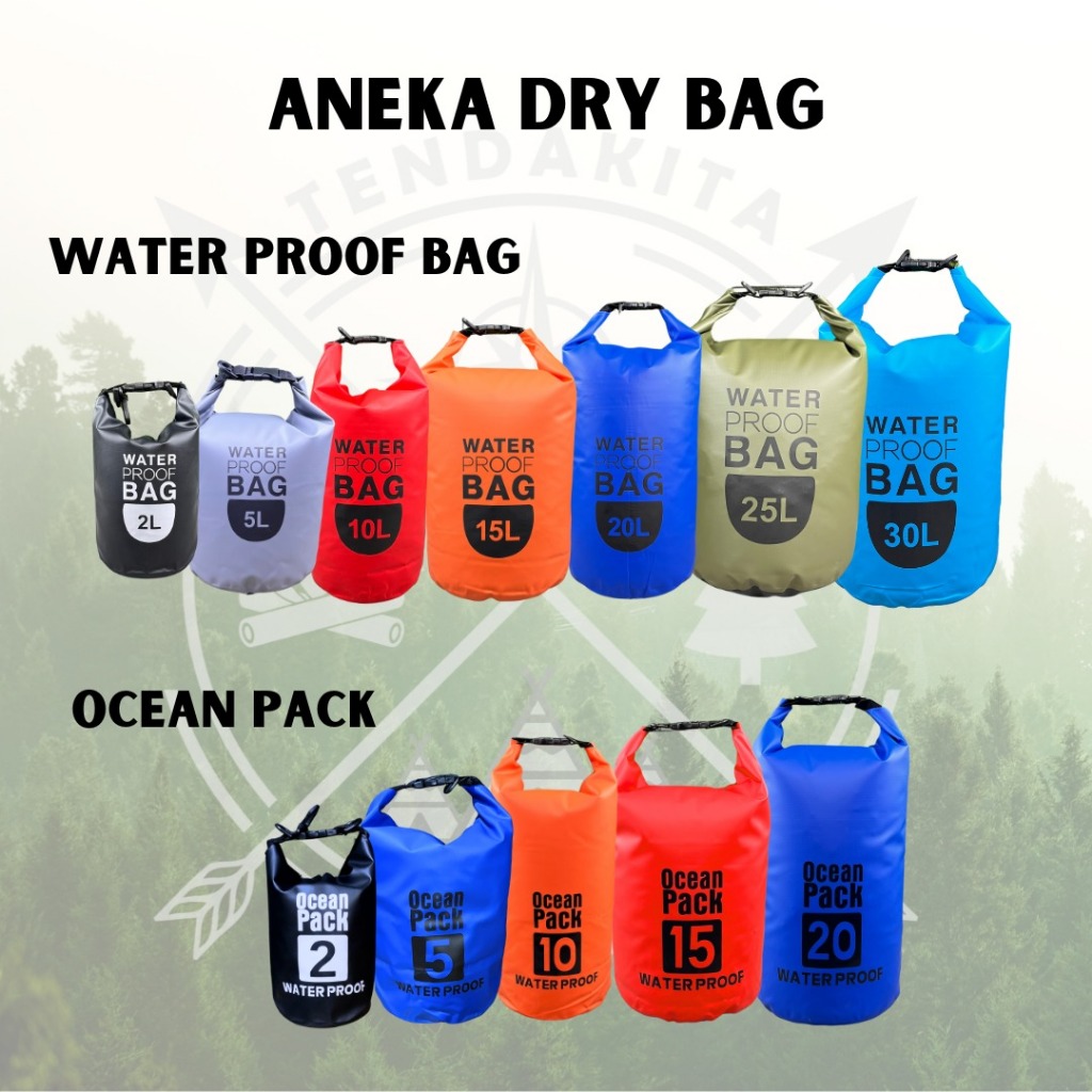 Jual -Aneka Ocean Pack 2L 5L Dry Bag 10L Waterproof Bag 15L 20L Tas Anti Air 25L 30L Tas Pancing ...