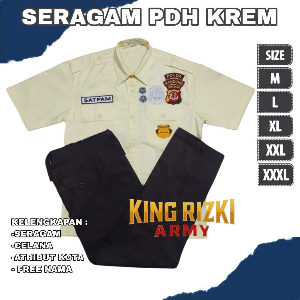 Jual seragam pdh pdl lengkap seragam pdl satpam krem seragam security terbaru berkulitas ...