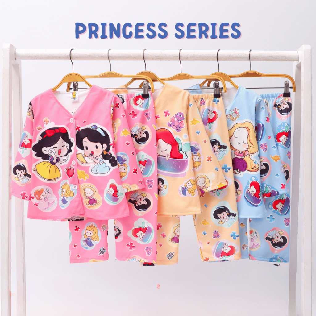 Jual SIBULAT 40 SETELAN PIYAMA PRINCESS GAMBAR BESAR DAN KECIL USIA 1-6 ...