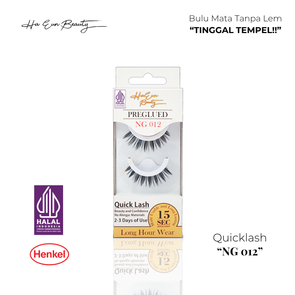 Jual Haeun Beauty NG 012 Bulu Mata TANPA LEM Langsung Tempel Sudah Ada Perekatnya Bukan Magnet ...