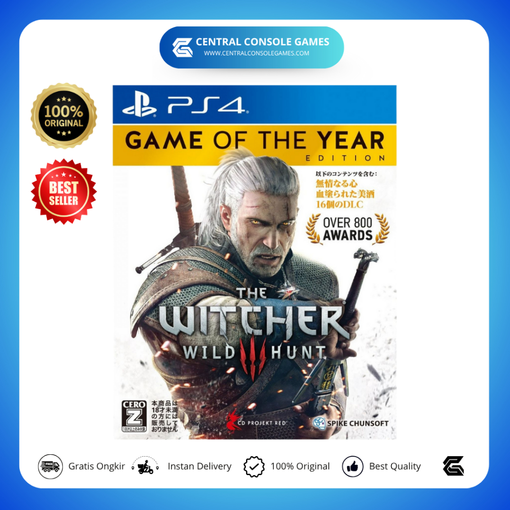 Jual BD Kaset PS4 The Witcher 3 Game of The Year GOTY REG JAPAN | Shopee Indonesia